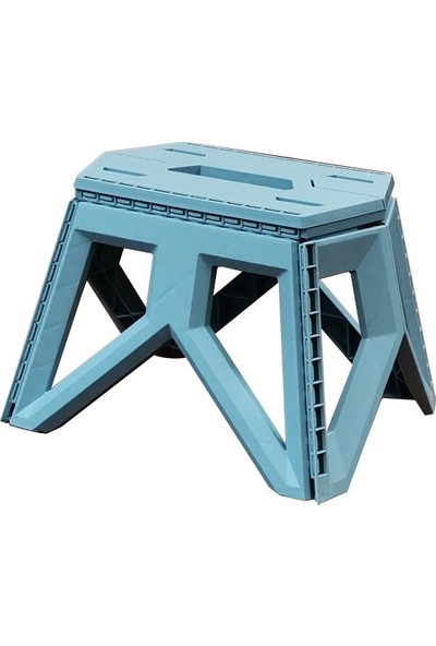 Taşınabilir Kalınlaşmış Plastik Katlanır Tabure Göl Mavisi