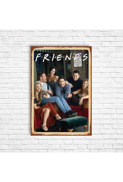 Frıends Retro Ahşap Poster