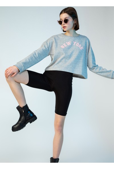 Fabrika Sweatshirt, L, Gri Melanj