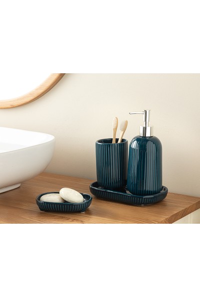Athena Seramik Banyo Seti 15X7CM+11X7CM+12X9CM+19X12CM Lacivert Athena Seramik Banyo Seti 15X7CM+11X7CM+12X9CM+19X12CM Lacivert