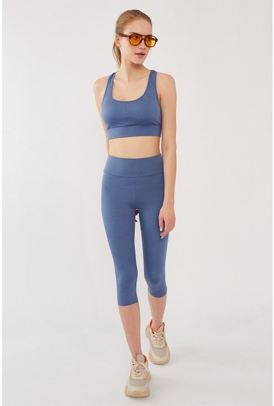 Mavi Melanj Parçalı Desenli Spor Sütyeni Mavi Melanj Parçalı Desenli Spor Sütyeni