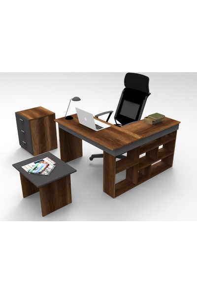 Robin Home Boston L Ofis Çalışma Masası Ofis Takımı Masa Sehpa Keson Barok-Antrasit Robin Home Boston L Ofis Çalışma Masası Ofis Takımı Masa Sehpa Keson Barok-Antrasit