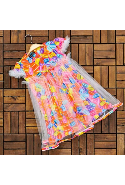 Besia Kız Çocuk Makaron Tüllü Elbise Besia Kız Çocuk Makaron Tüllü Elbise