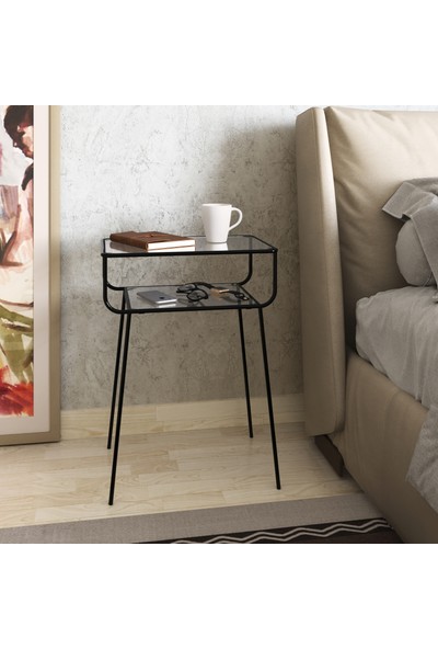 Catchme Geyik Yan Sehpa, Metal Sehpa, Cam Sehpa, Salon, Yatak Odası, Antre