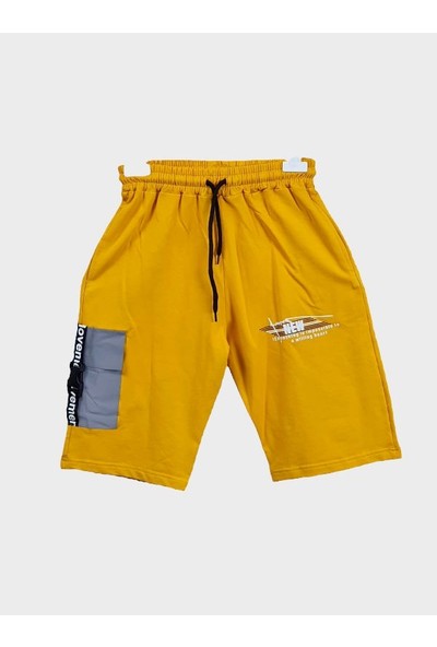 Erkek Çocuk Yazı Baskılı Reflektör Cepli Şort ( 10 - 16 Yaş )