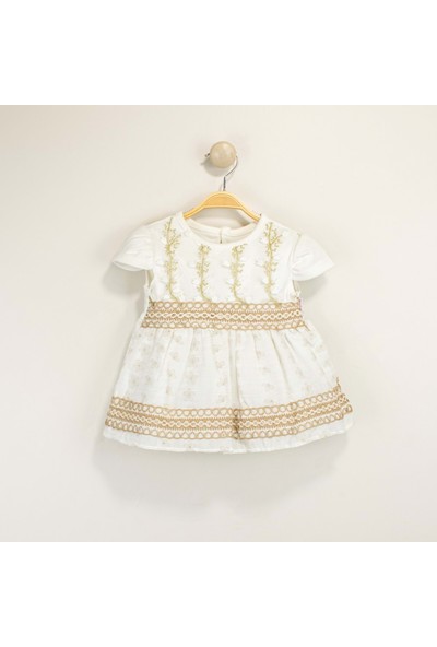 Kız Bebek Elbise Çiçekli Dallı - Nono Baby - Bebek Elbisesi - Bej - 6-9 Ay Kız Bebek Elbise Çiçekli Dallı - Nono Baby - Bebek Elbisesi - Bej - 6-9 Ay