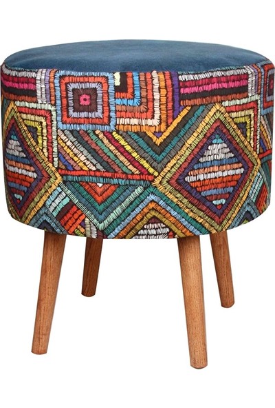 Tekbaş Store Puf Ahşap Ayaklı Lacivert Dekoratif Puf Özel Tasarım Puf 45CM Tekbaş Store Puf Ahşap Ayaklı Lacivert Dekoratif Puf Özel Tasarım Puf 45CM