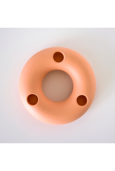 Mono Deco Jesmonite Yuvarlak Üçlü Mumluk Somon Mono Deco Jesmonite Yuvarlak Üçlü Mumluk Somon