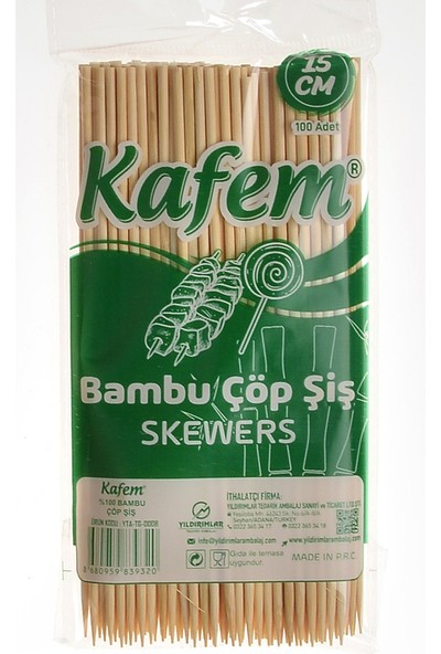 Kafem Çöp Şiş Bambu 15 cm 100 Adet Kafem Çöp Şiş Bambu 15 cm 100 Adet