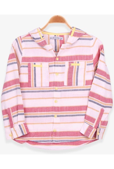 Escabel Erkek Çocuk Gömlek Çizgili Cep Ayrıntılı Karışık Renk (10-16 Yaş)