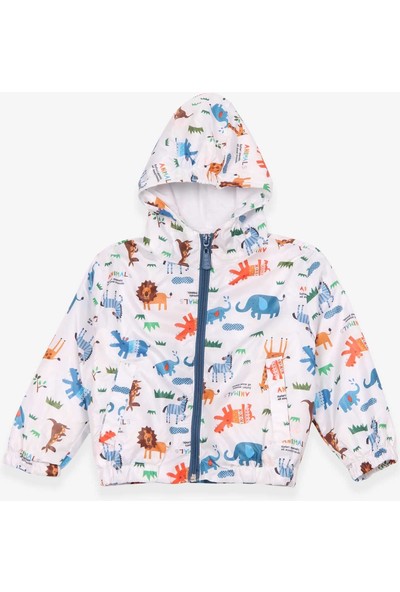 Breeze Erkek Çocuk Yağmurluk Safari Hayvanları Desenli Beyaz (1-6 Yaş) Breeze Erkek Çocuk Yağmurluk Safari Hayvanları Desenli Beyaz (1-6 Yaş)