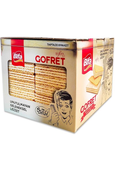 Bifa Nostalji Serisi Sütlü Kremalı Gofret 8 Paket 1000 gr Bifa Nostalji Serisi Sütlü Kremalı Gofret 8 Paket 1000 gr