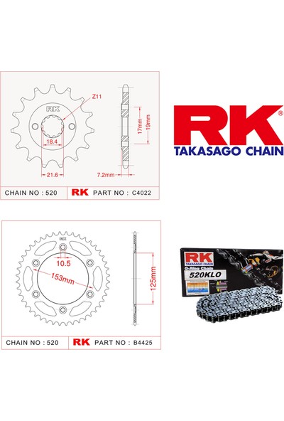 RK Honda Crf 250 L RK Dişli Set 520 Klo O-Ring 14/40T 2013 ve Sonrası RK Honda Crf 250 L RK Dişli Set 520 Klo O-Ring 14/40T 2013 ve Sonrası