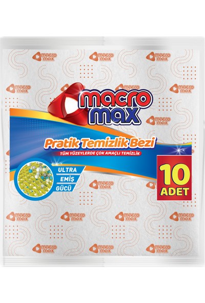 Macromax Pratik Temizlik Bezi 10'lu Macromax Pratik Temizlik Bezi 10'lu