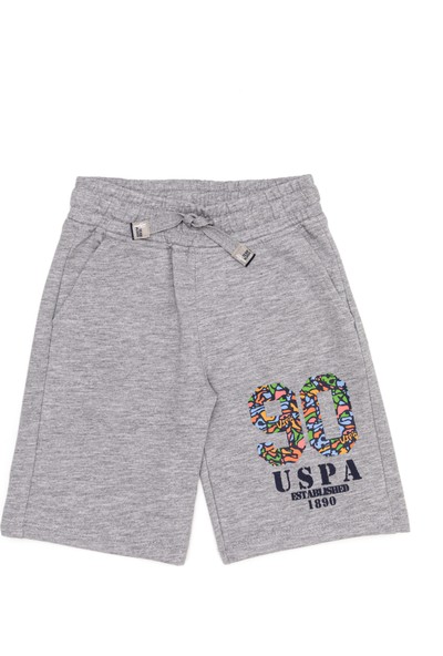 U.S. Polo Assn. Erkek Çocuk Gri Melanj Örme Şort 50252223-VR086
