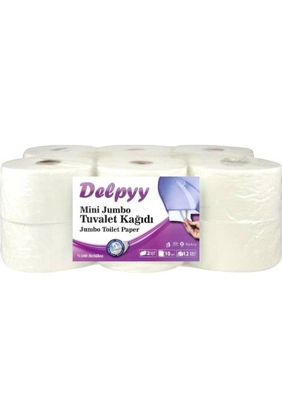 Delpyy Mini Jumbo Tuvalet Kağıdı 12 Rulo 2,5 kg Delpyy Mini Jumbo Tuvalet Kağıdı 12 Rulo 2,5 kg