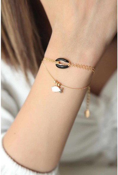 Karazona Kadın Deniz Kabuğu Figürlü Balık Detaylı Altın Kaplama Bileklik KZ-BB4422 Karazona Kadın Deniz Kabuğu Figürlü Balık Detaylı Altın Kaplama Bileklik KZ-BB4422