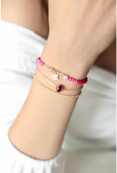 Karazona Kadın Yıldız Figürlü Çoklu Bileklik KZ-BB4417