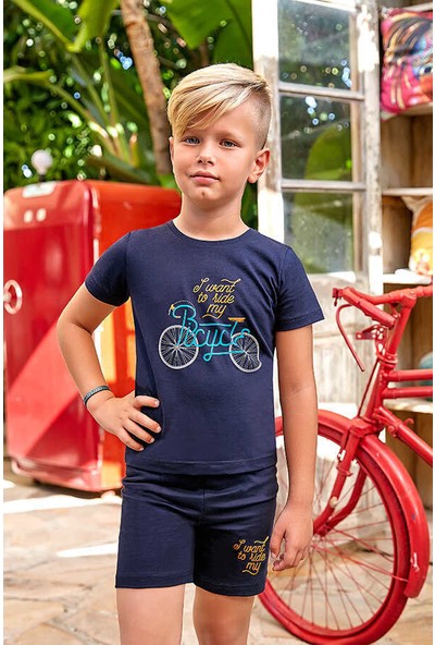 Berrak 5367 Erkek Çocuk Şort Takım - Lacivert - 3-4 Yaş