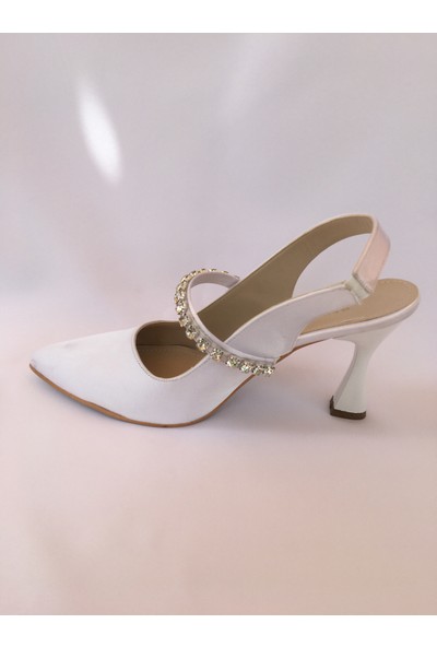 Modalist Vsp-11 Saten Taşlı 7 cm Topuklu Kadın Ayakkabı