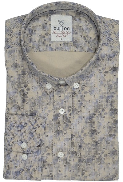 Buffon 1474 Erkek Uzun Kollu Desenli Slim Pamuk Gömlek Buffon 1474 Erkek Uzun Kollu Desenli Slim Pamuk Gömlek