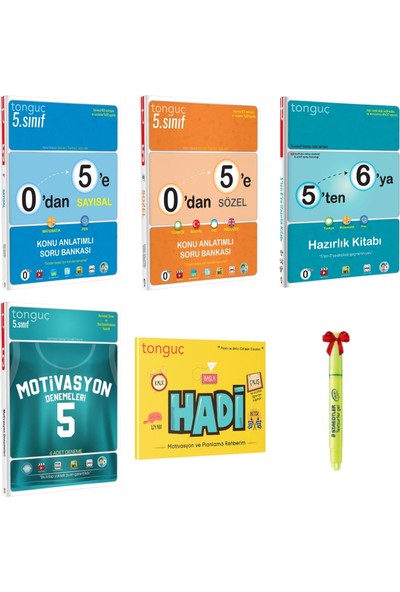 Tonguç 0'dan 5'e Sayısal Sözel,5'den 6'ya Hazırlık, Motivasyon Deneme Hadi Planlama