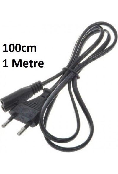 Ase Tech Elektrik Güç Kablosu Kablosu 2 Oluklu Çift Giriş Laptop Adaptör
