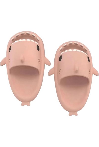 Qiruich Köpekbalığı Figürlü Kadın Terlik - Pembe (Yurt Dışından)