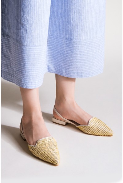 Marjin Kadın Hasır Örgü Günlük Sandalet Sivri Burun Atkılı Babet Hesla Marjin Kadın Hasır Örgü Günlük Sandalet Sivri Burun Atkılı Babet Hesla
