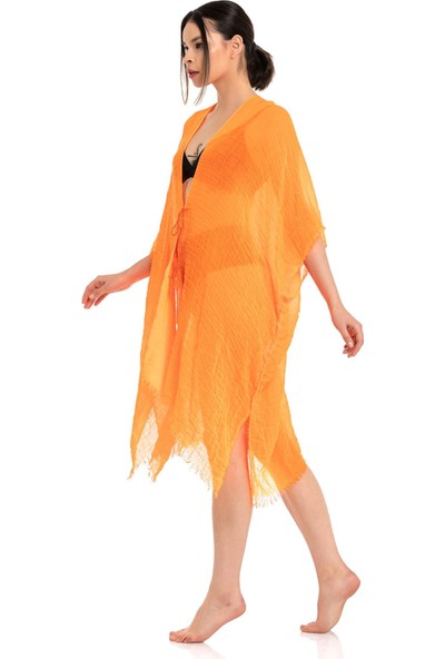 Saria Mood Kadın Neon Turuncu Kendinden Püsküllü Pareo Saria Mood Kadın Neon Turuncu Kendinden Püsküllü Pareo