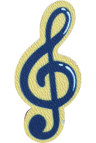 Ororabutik Sol Anahtarı Ahşap Broş -Rozet 2-3cm