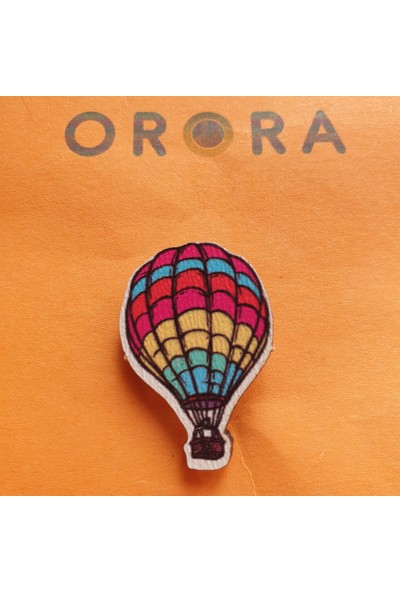 Ororabutik Rengarenk Balon Ahşap Broş -Rozet 2-3cm