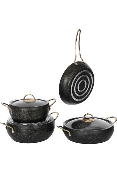 Alkar Çelik Saplı Ezme Güveç 7 Parça Set