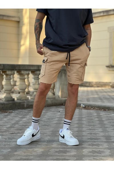 Be Original Erkek Krem Regular Fit Kargo Cepli Bermuda Şort Be Original Erkek Krem Regular Fit Kargo Cepli Bermuda Şort