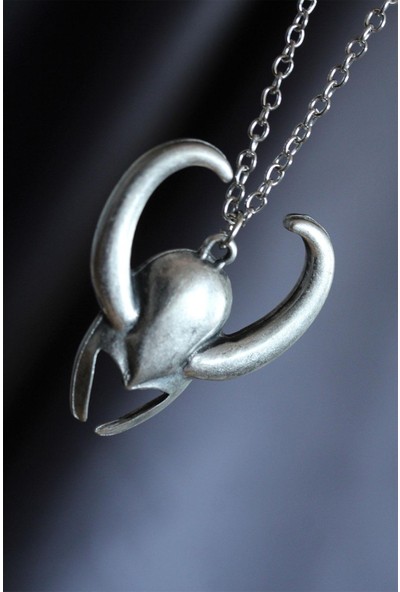 Shoecide Boynuz Model Gümüş Renk Zincirli Erkek Kolye