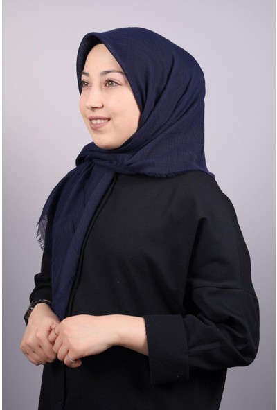 Firuze Düz Renk Keten Flamlı Eşarp - Desen-01 Firuze Düz Renk Keten Flamlı Eşarp - Desen-01