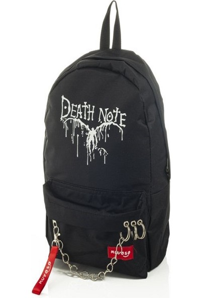 Death Note Piercingli Zincirli Siyah Sırt Çantası Death Note Piercingli Zincirli Siyah Sırt Çantası