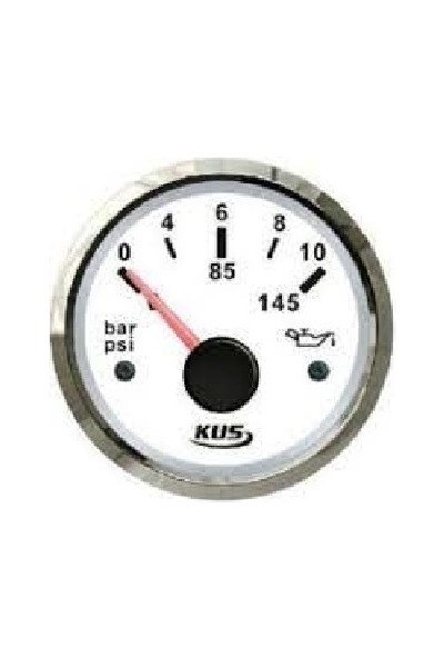 Yağ Basınç Göstergesi 5bar Ø52MM Beyaz 12/24V Tekne & Yacht - Yat Yağ Basınç Göstergesi 5bar Ø52MM Beyaz 12/24V Tekne & Yacht - Yat