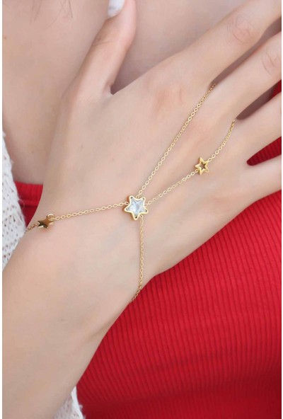 Clariss Yıldız Figürlü Gold Renk Çelik Kadın Şahmeran