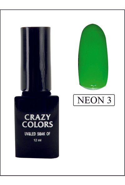 Crazy Color Crazy Colors Uv LED Kalıcı Oje 12 ml No: Neon3