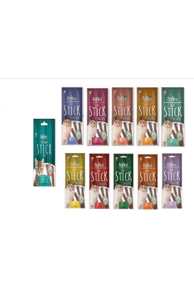 Reflex Kedi Ödül Çubukları 11 Paket Farklı Çeşit Farklı Lezzet Set Reflex Kedi Ödül Çubukları 11 Paket Farklı Çeşit Farklı Lezzet Set
