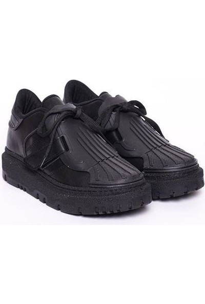 Enes Kadin Spor Ayakkabi Siyah Cilt