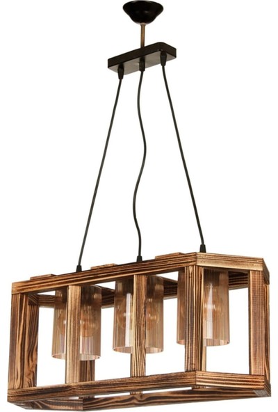 Zuhal Aydınlatma Ahşap Sarkıt Avize