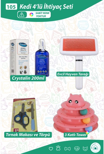 Crystalin Kedi 4'lü Ihtiyaç Seti 105- Kedi Köpek Ağız ve Göz Solüsyonu 3katlı Tarak Tırnak ve Törpü Crystalin Crystalin Kedi 4'lü Ihtiyaç Seti 105- Kedi Köpek Ağız ve Göz Solüsyonu 3katlı Tarak Tırnak ve Törpü Crystalin