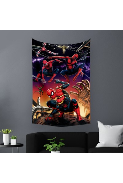 Spider-Man Örümcek Adam Marvel Duvar Örtüsü Halısı 140 x 100 CM-70X100 cm