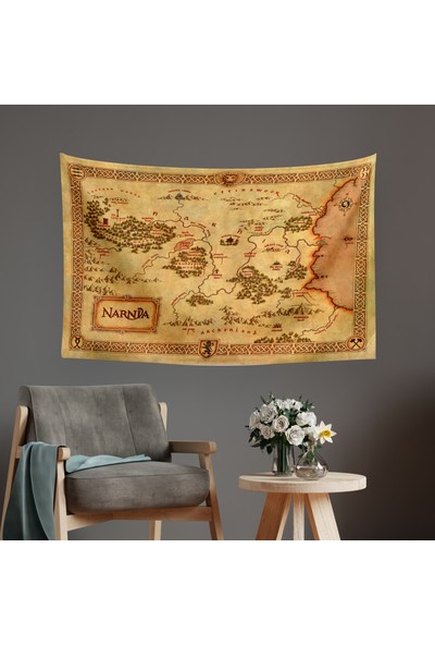Narnia Günlükleri Haritası Duvar Örtüsü Halısı 140 x 100 CM-70X100 cm