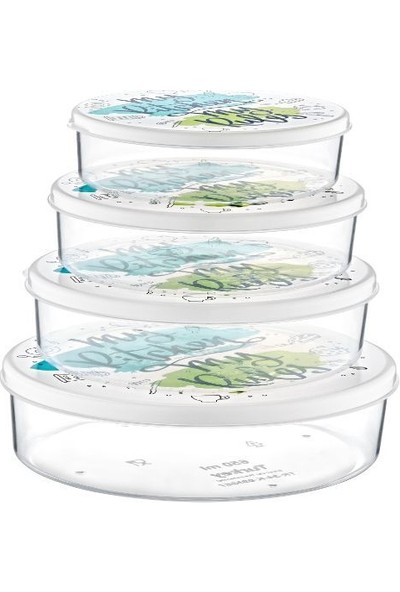 Yuvarlak Saklama Kabı 4 Lü