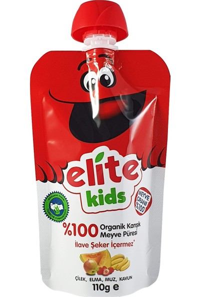 Elite Kids %100ORGANİK Karışık Meyve Püresi -6 Adet