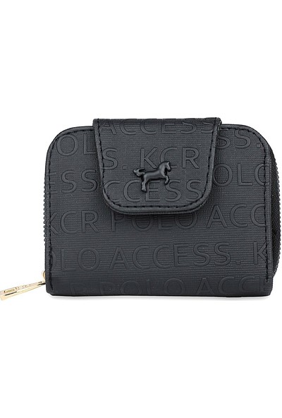 Bayana Siyah Küçük Kibar Kullanışlı Kadın Cüzdanı