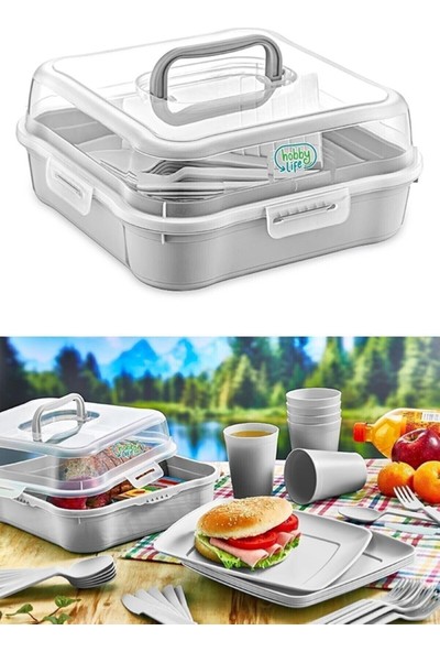 Ongu Home Piknik Seti 32 Parça 6 Kişilik Çantalı Piknik Sepeti Ongu Home Piknik Seti 32 Parça 6 Kişilik Çantalı Piknik Sepeti